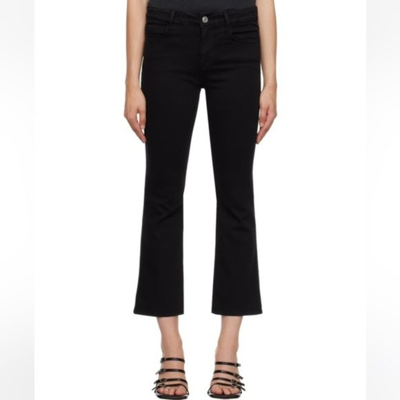 Frame Denim | Jeans | Frame Le Crop Mini Boot Black Denim Jeans Sz 28 ...